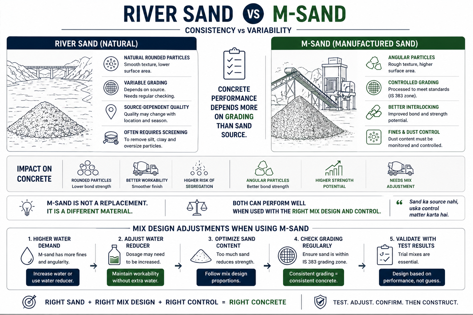 River Sand or Manufactured Sand for concreting ? – Technotrade Associates